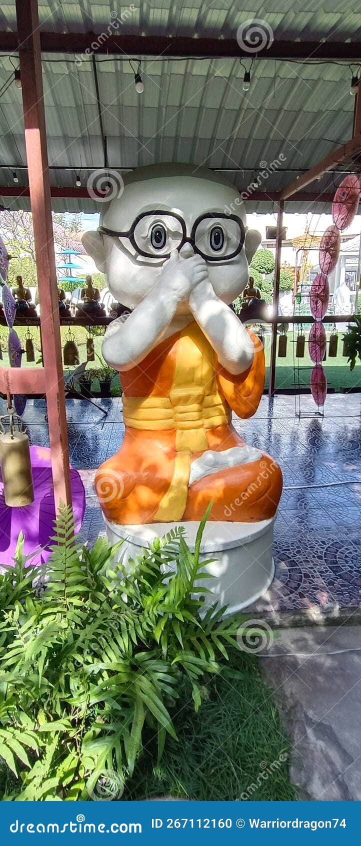 Speak No Evil Monk Statue stock photo. Image of evil - 267112160