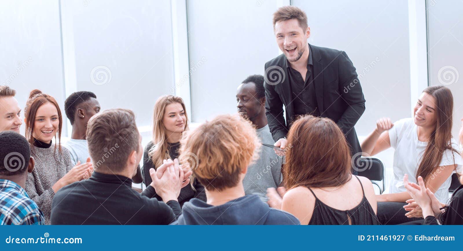 Speaker by Asking Questions during the Seminar Stock Image - Image of ...