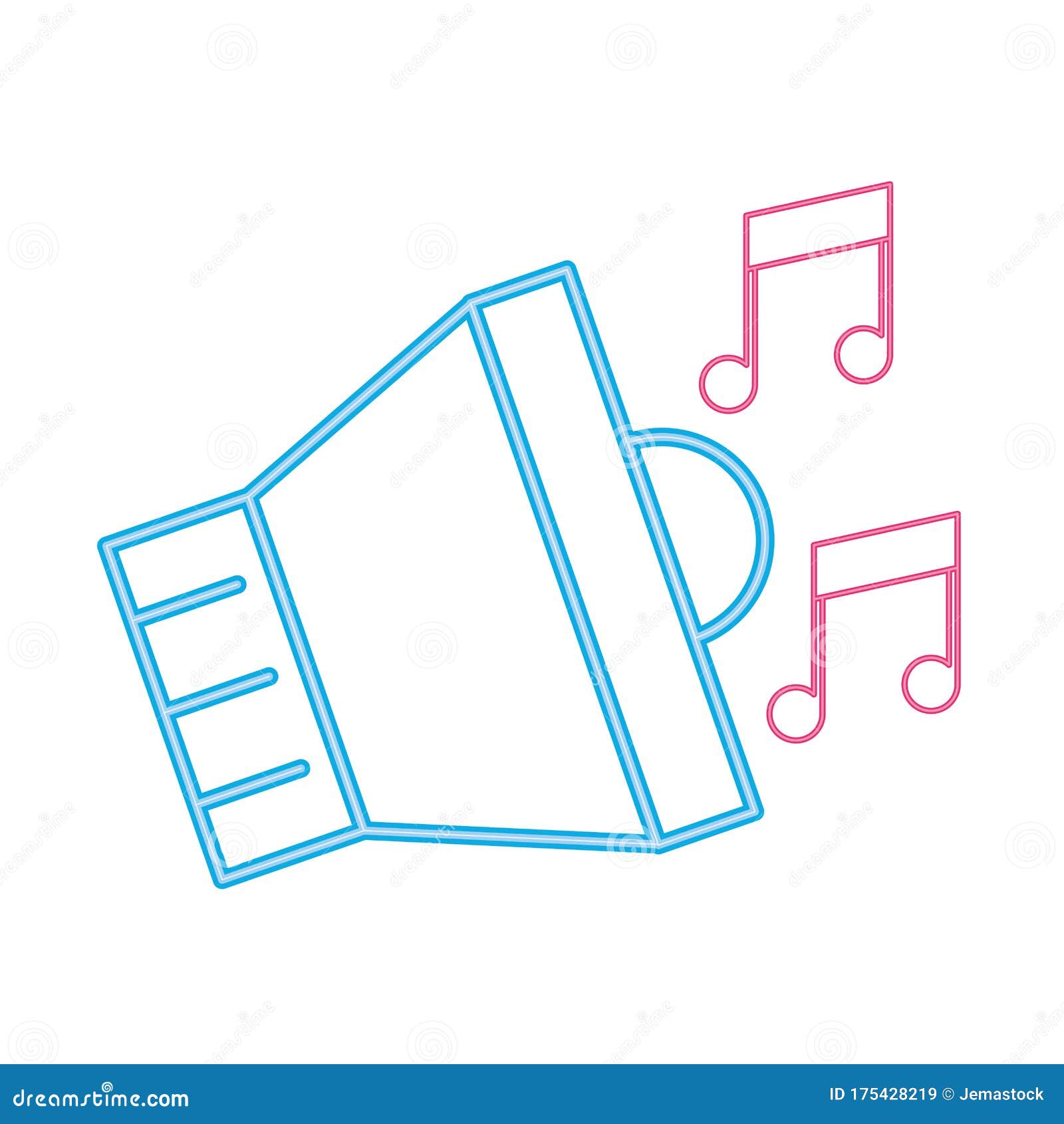 Speaker Audio Symbol with Music Notes Stock Vector - Illustration of ...