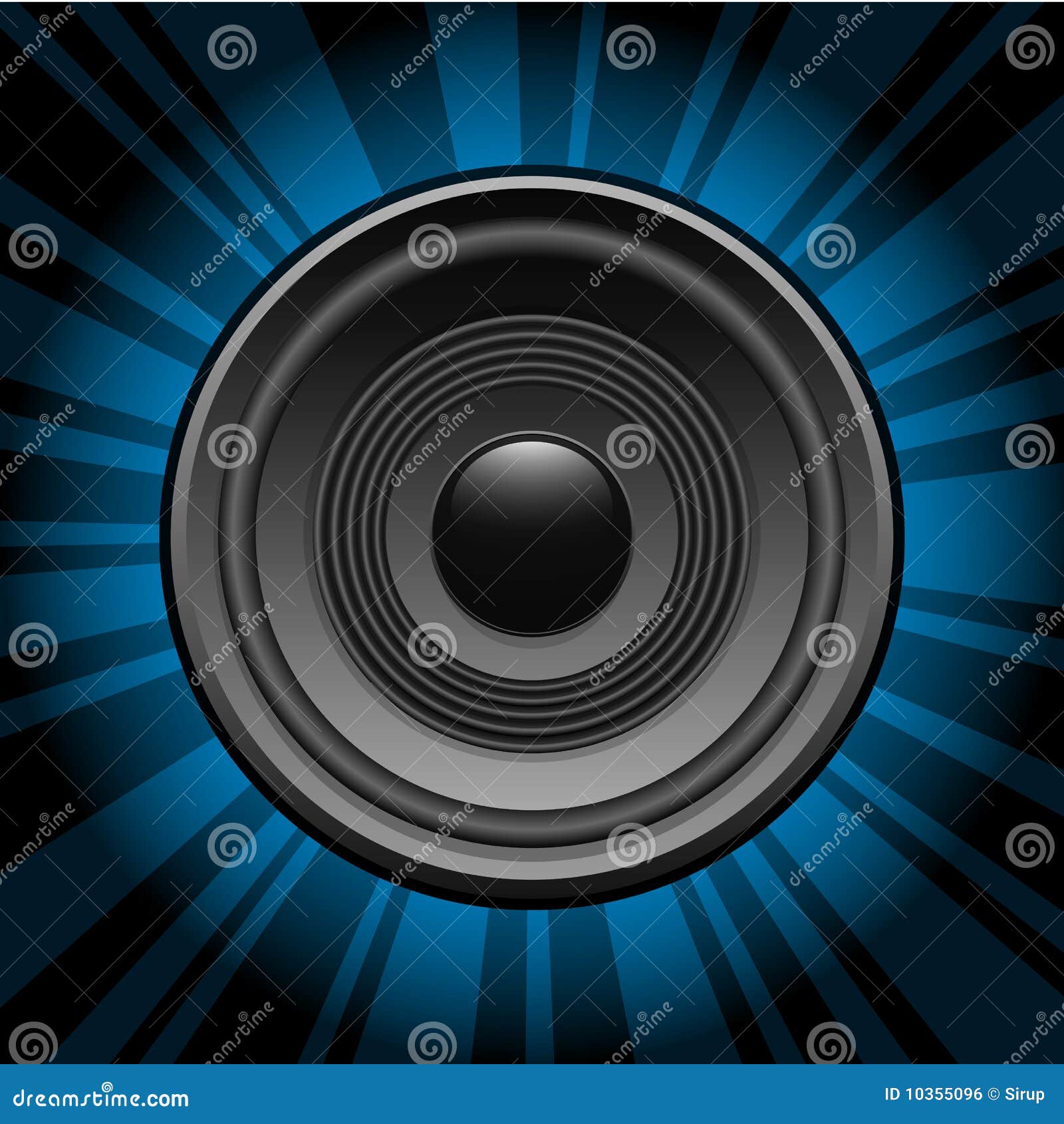 Speaker on blue background stock vector. Illustration of circle - 10355096