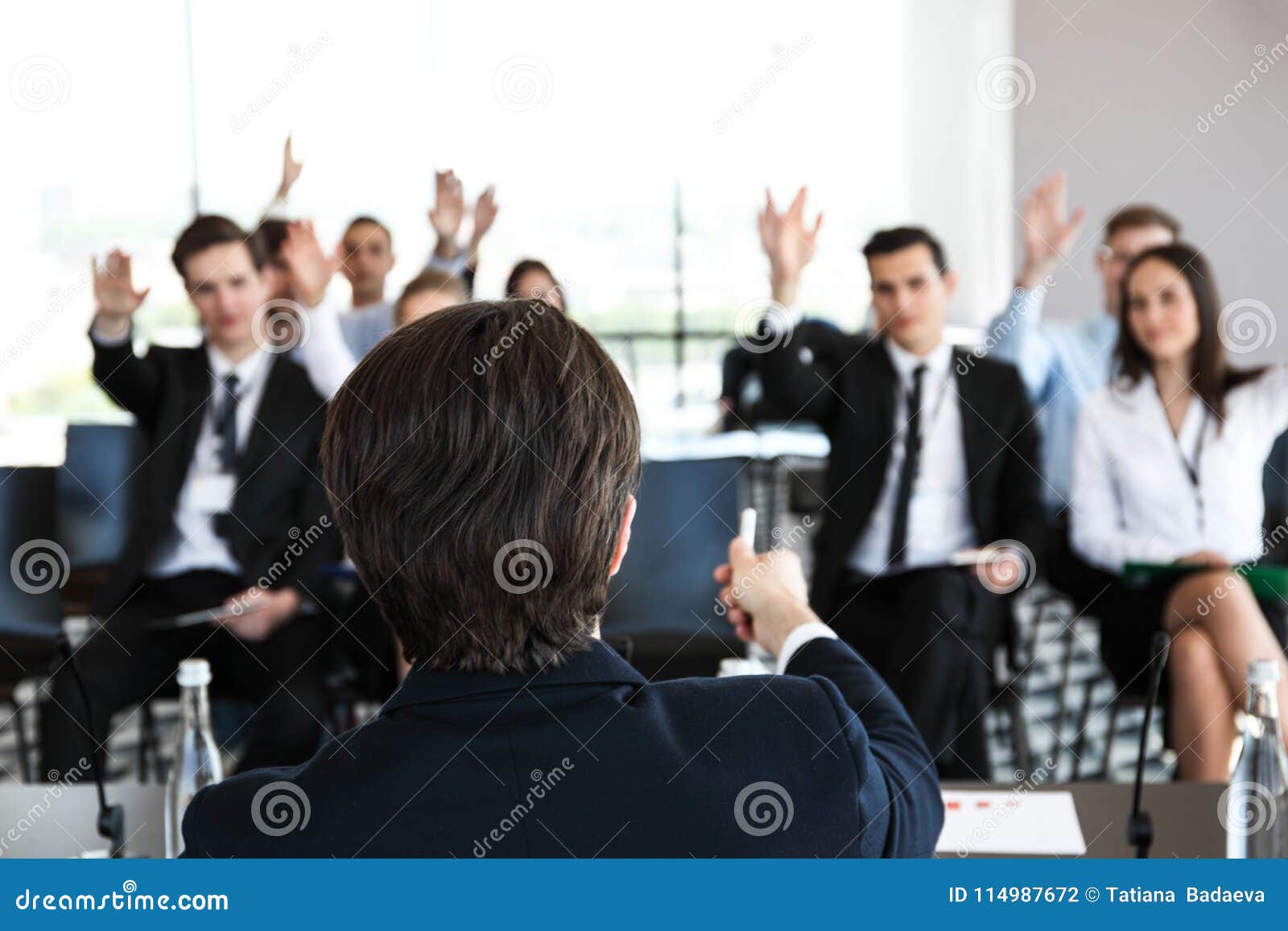 Speaker at conference stock photo. Image of manager - 114987672