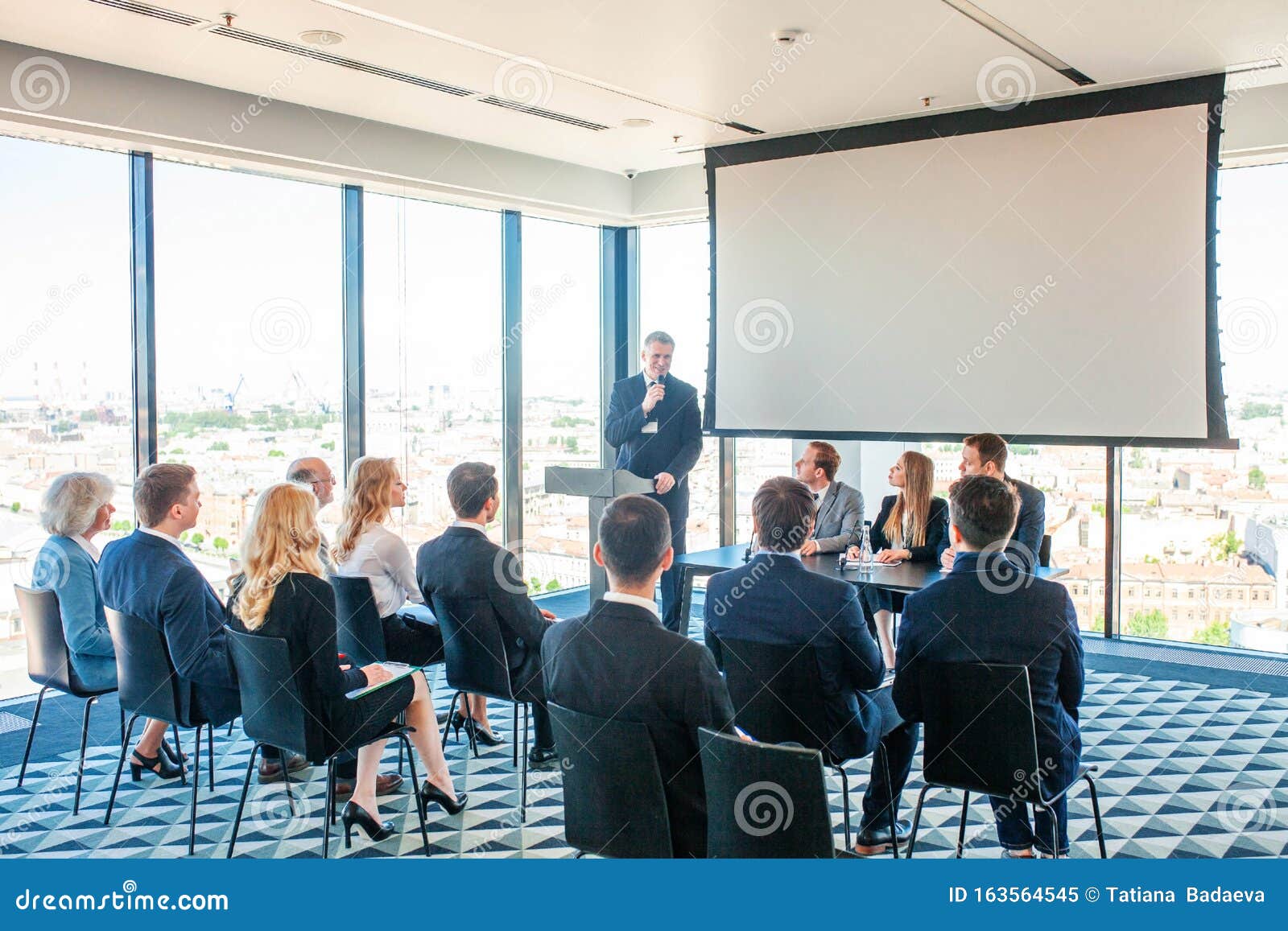 Speaker at Business Convention Stock Image - Image of concept, male ...