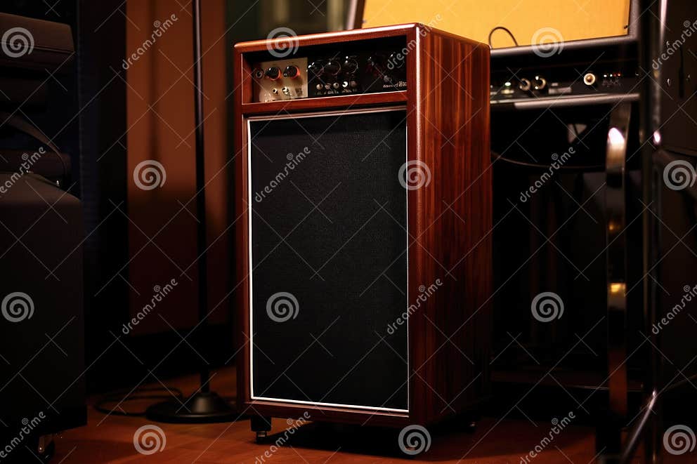 Speaker Cabinet with Inbuilt Amplifier in a Recording Studio Stock ...