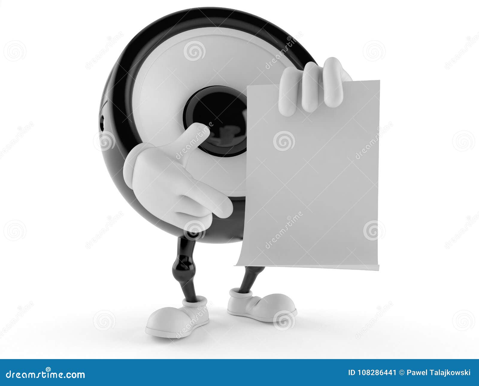 Speaker Character with Blank Sheet of Paper Stock Illustration ...