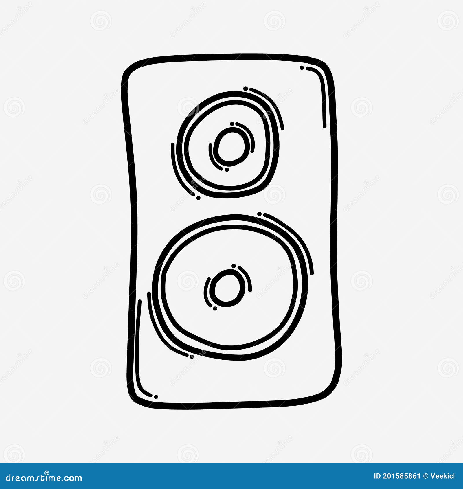 Speaker Doodle Vector Icon. Drawing Sketch Illustration Hand Drawn Line ...
