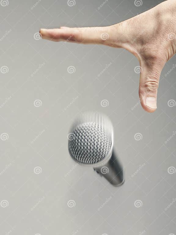 Speaker Drops His Microphone at the End of the Speech. Stock Image ...
