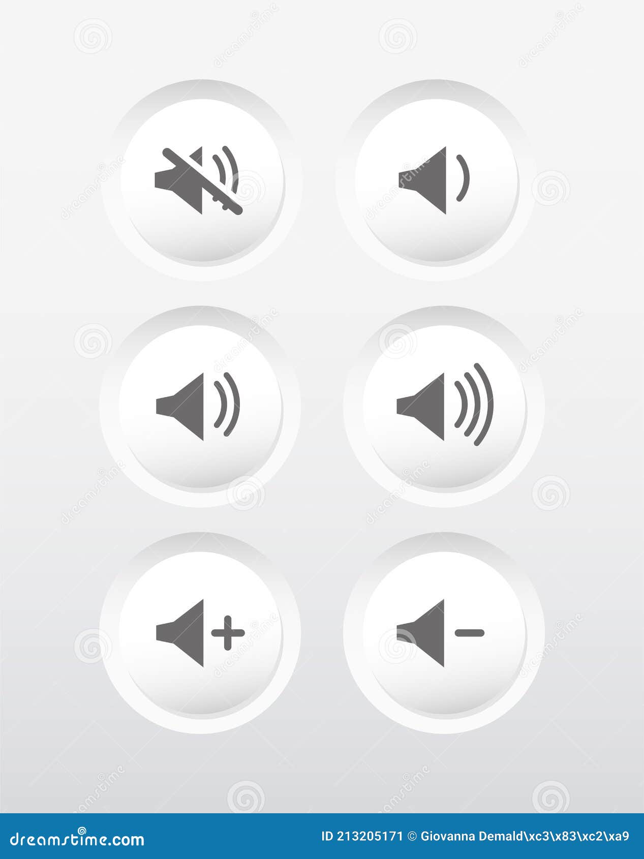 Speaker Icon Vector. Volume Up and Down. Mute Volume Stock Vector ...