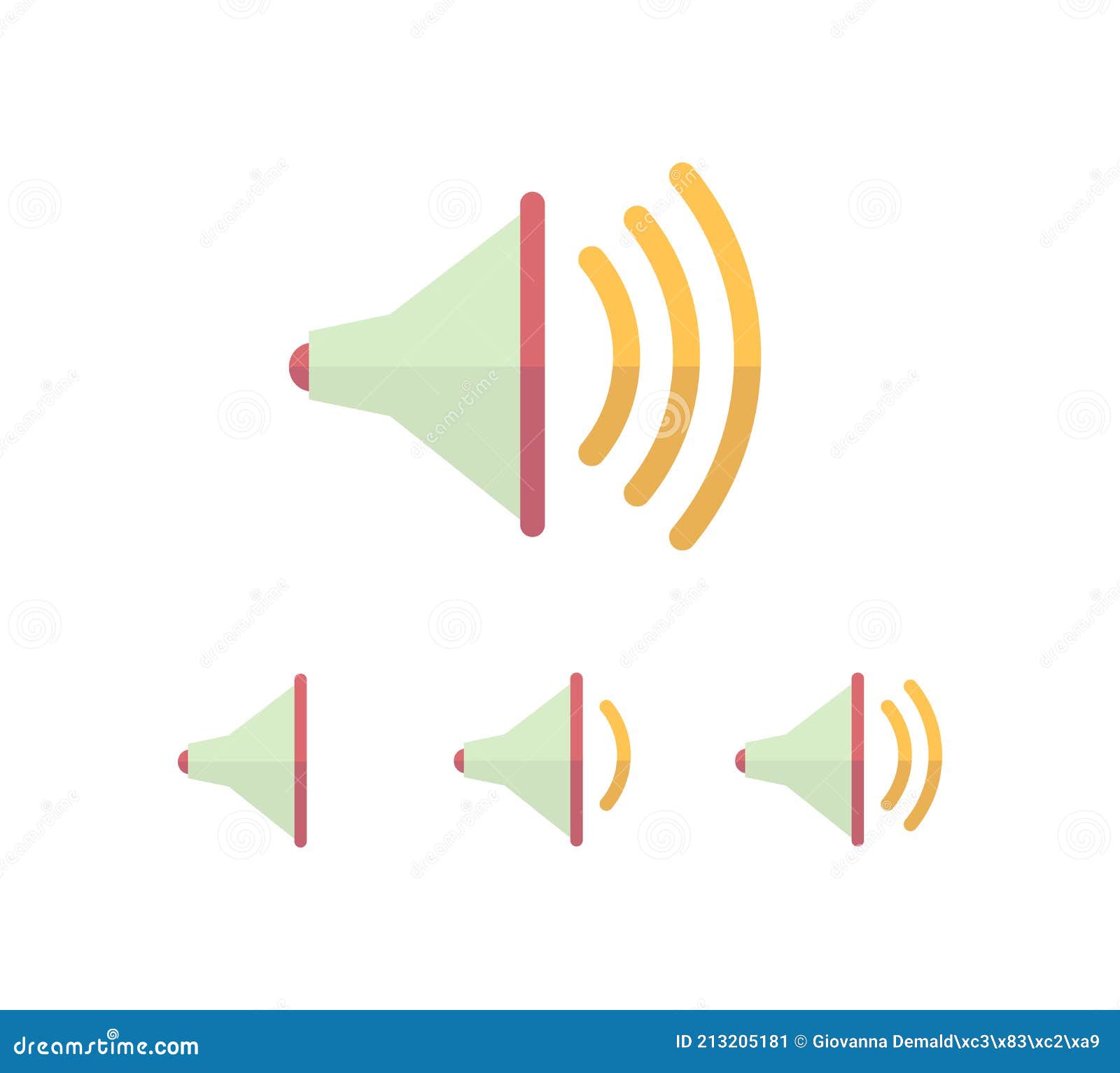 Speaker Icon Vector. Volume Up and Down Stock Vector - Illustration of ...