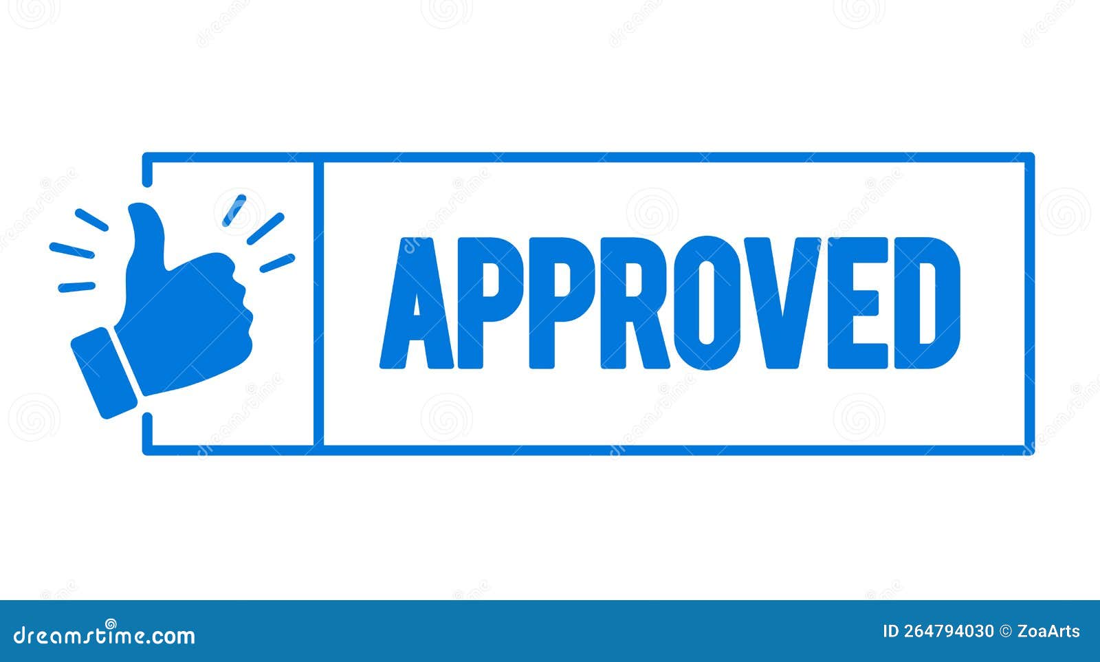 Approved Button or Stamp with Thumb Up Icon Stock Vector - Illustration ...