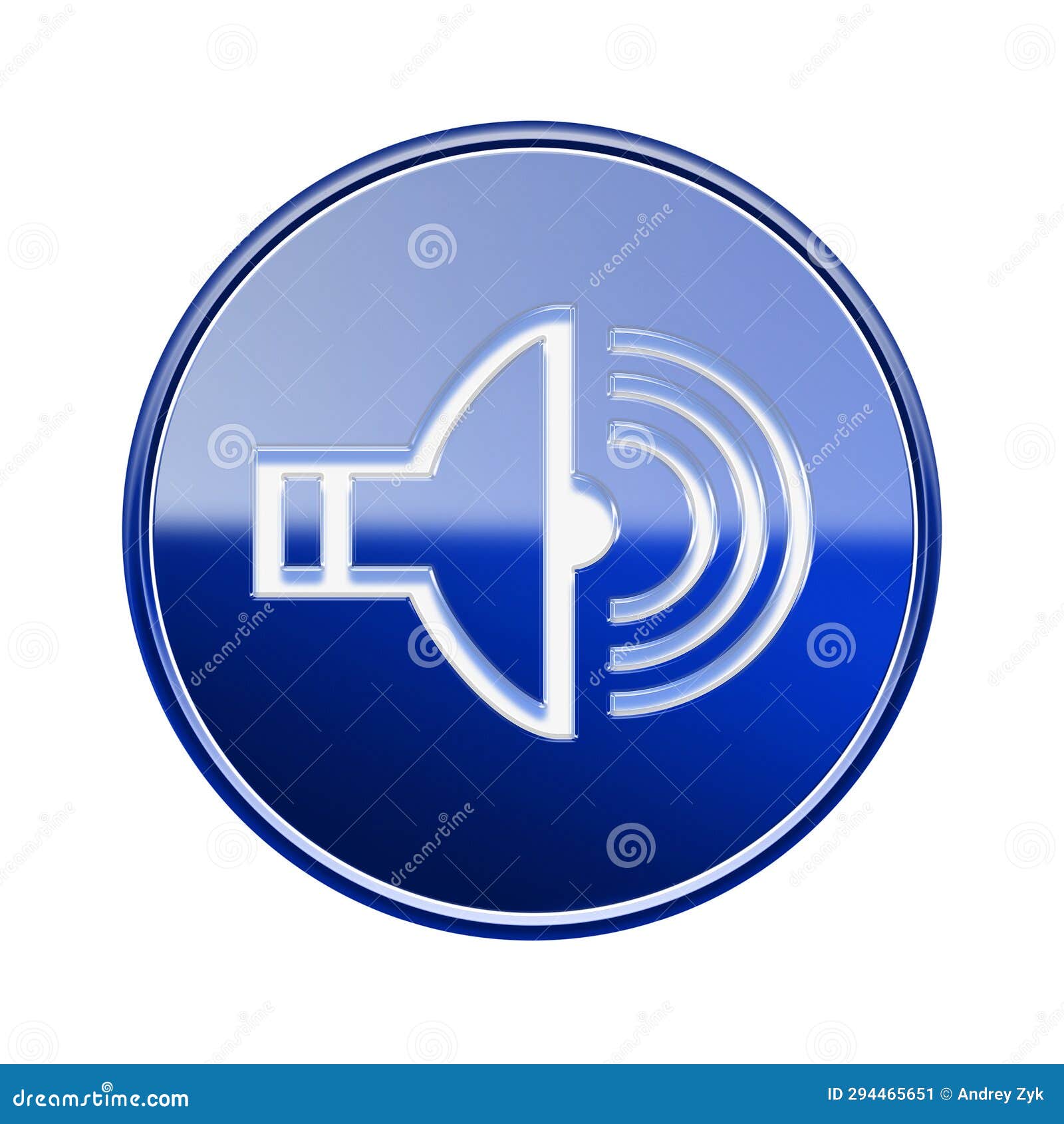 Speaker icon glossy blue. stock illustration. Illustration of modern ...