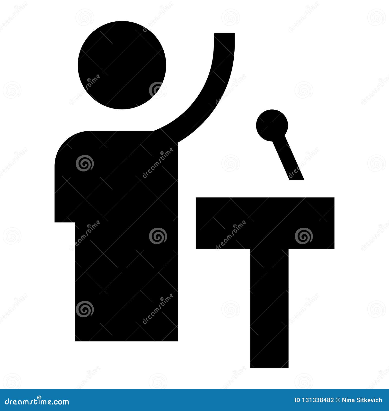 Simple Man In Pulpit Line Icon. Public Speaking Symbol And Sign Royalty ...