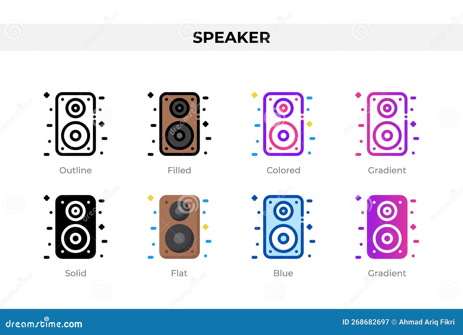 Speaker Icons in Different Style. Speaker Icons Set. Holiday Symbol ...