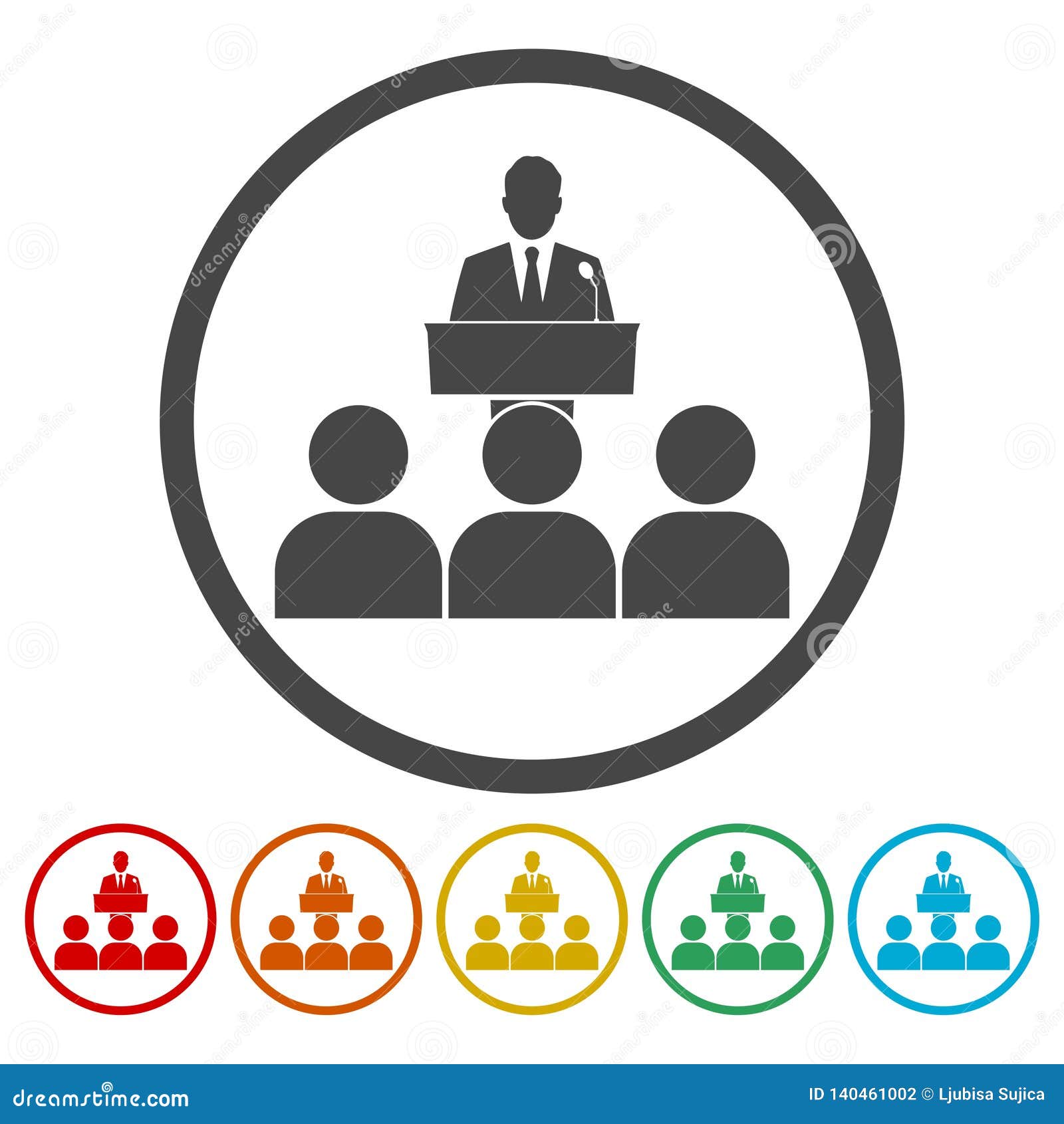 Speaker icons set stock vector. Illustration of isolated - 140461002