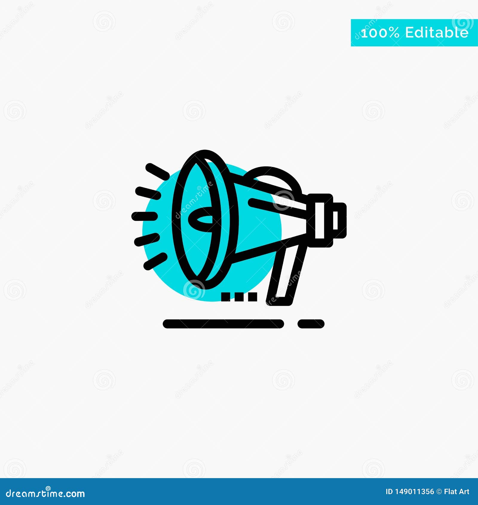 Speaker, Loudspeaker, Voice, Announcement Turquoise Highlight Circle ...