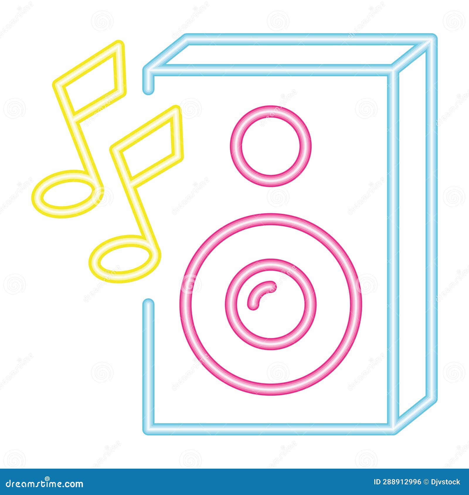Speaker music neon volume stock vector. Illustration of speaker - 288912996