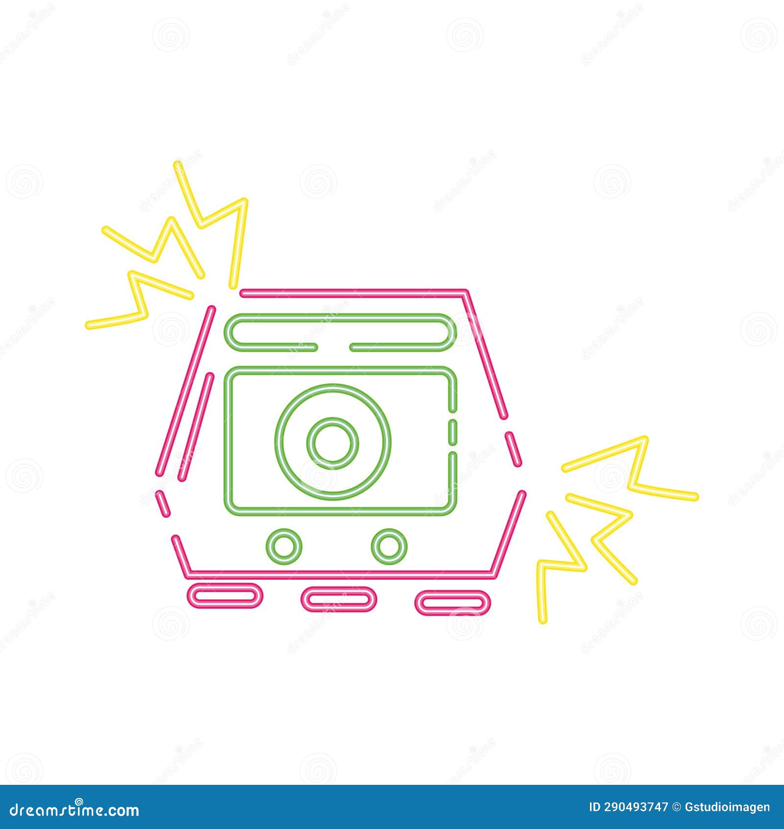 Speaker Music Neon Volume Icon Stock Illustration - Illustration of ...