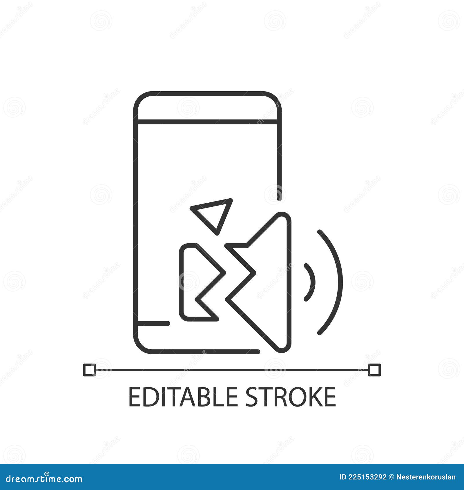 Speaker Not Working Linear Icon Stock Vector - Illustration of ...