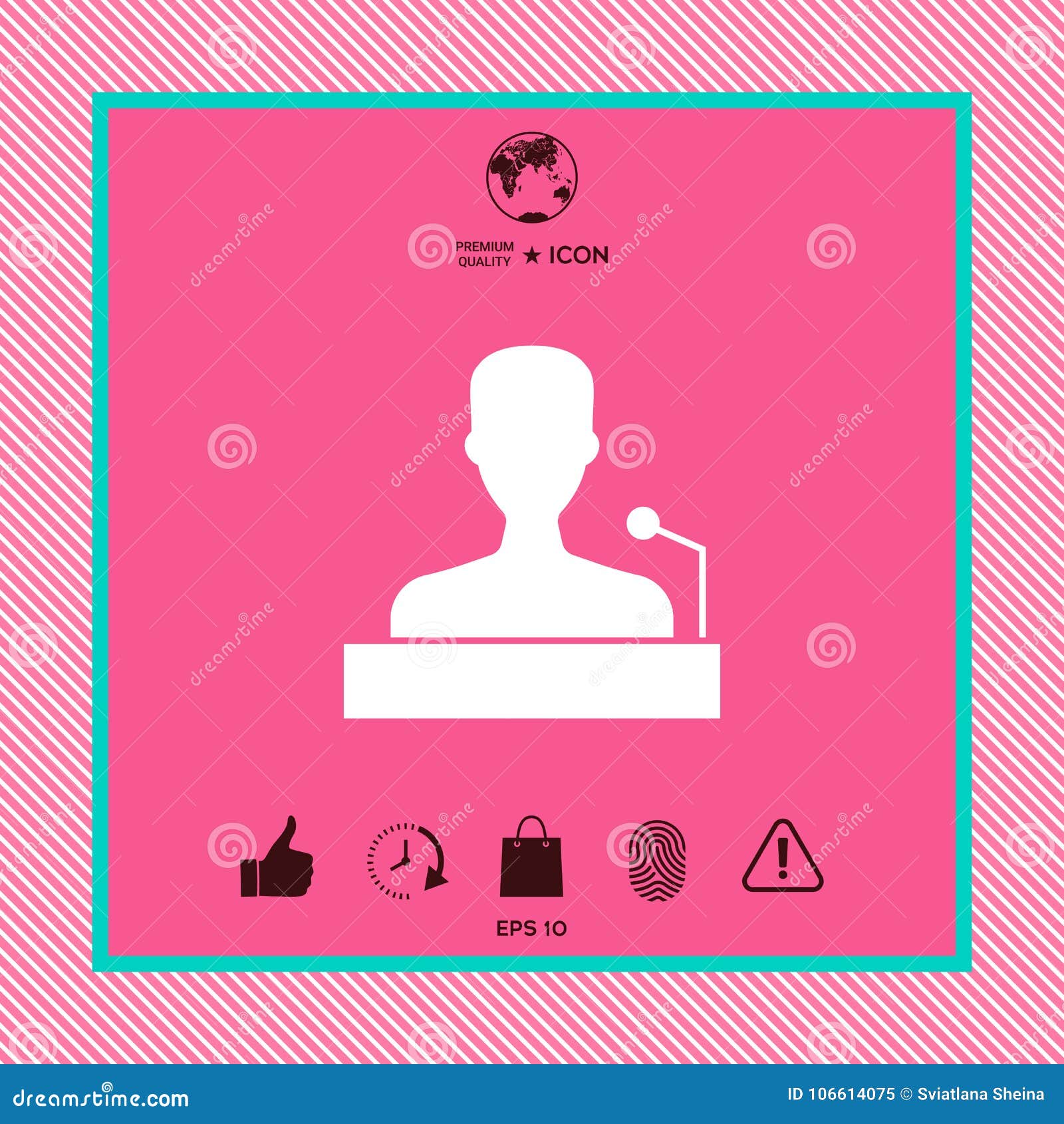 Speaker, Orator Speaking from Tribune Icon Stock Vector - Illustration ...