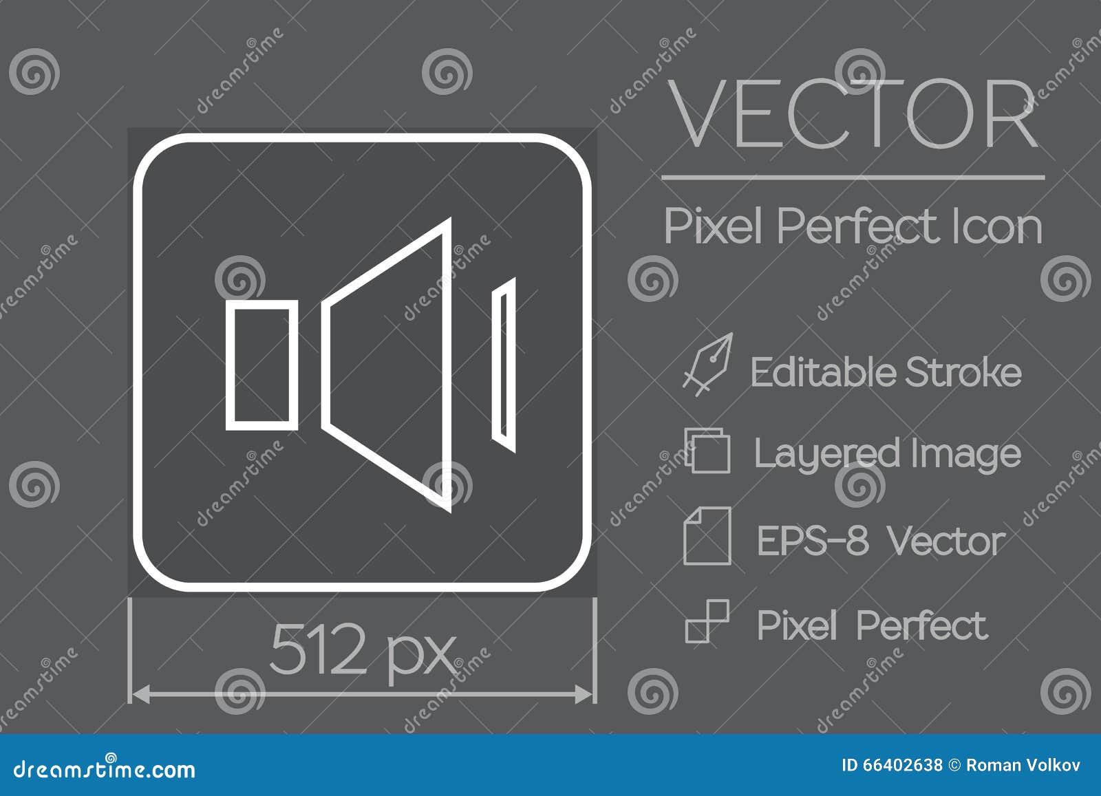 Speaker Pixel Perfect Icon stock vector. Illustration of sound - 66402638