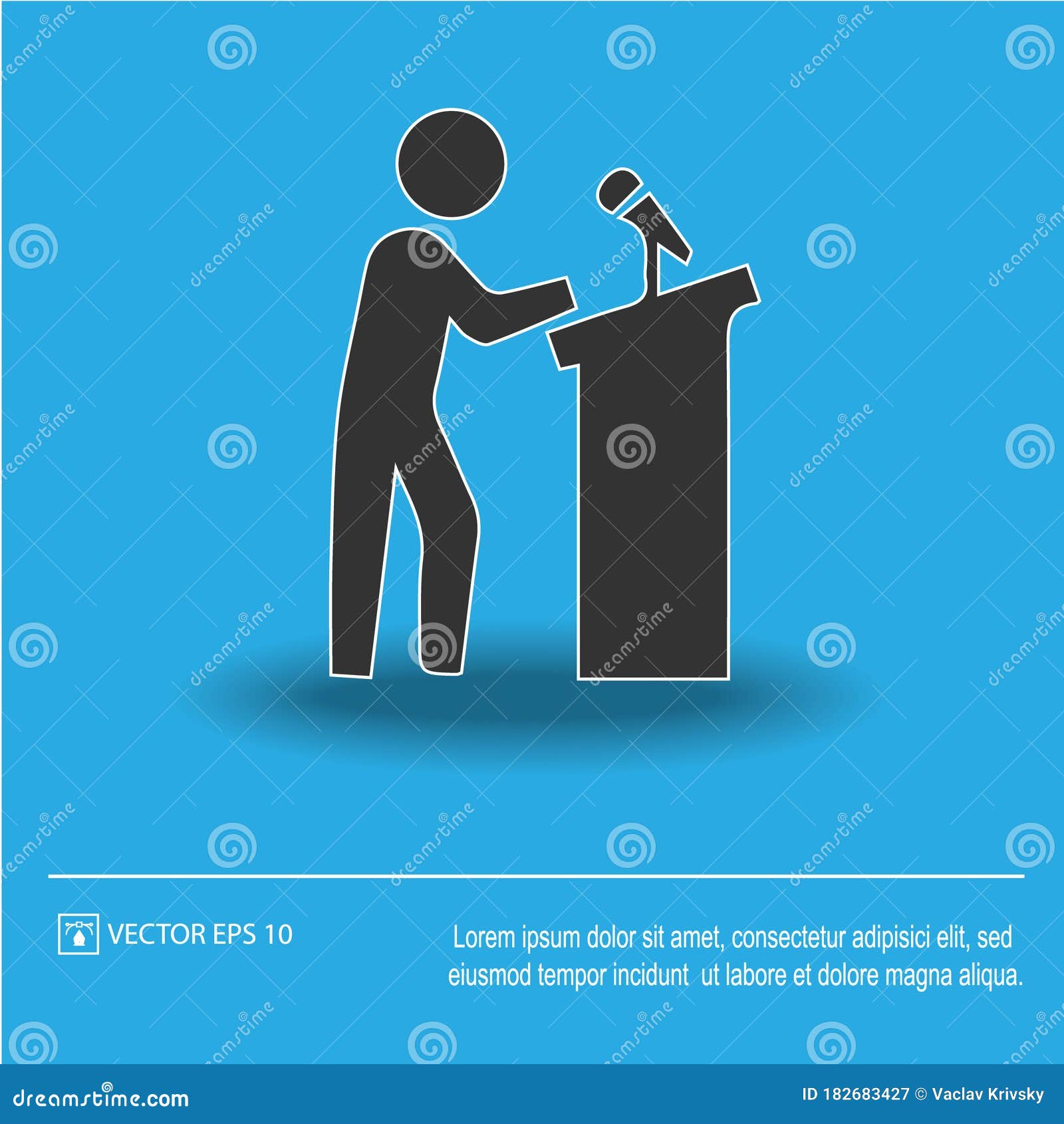 Speaker on Podium Vector Icon Eps 10 Stock Vector - Illustration of ...