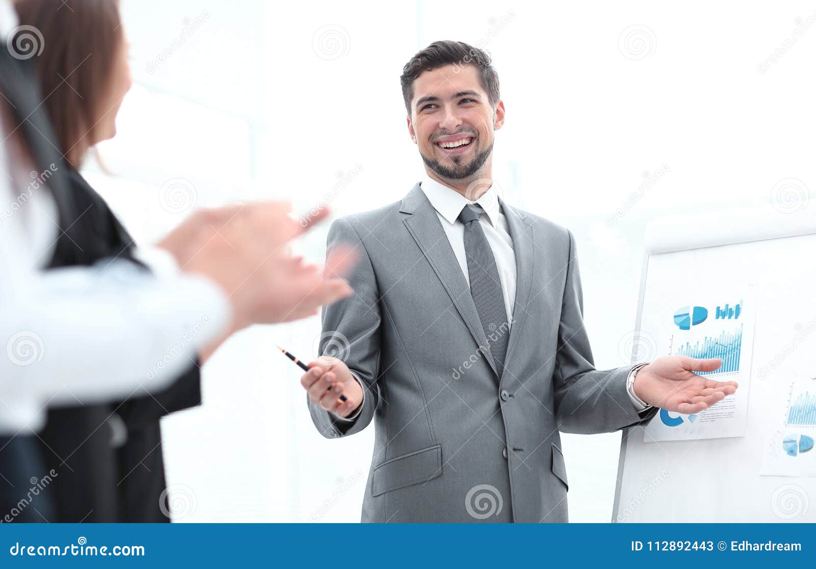 Speaker after the Presentation Communicating with the Audience Stock ...