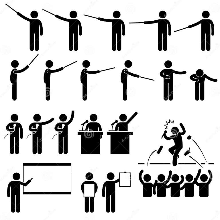 Speaker Presentation Teaching Pictogram Stock Vector - Illustration of ...