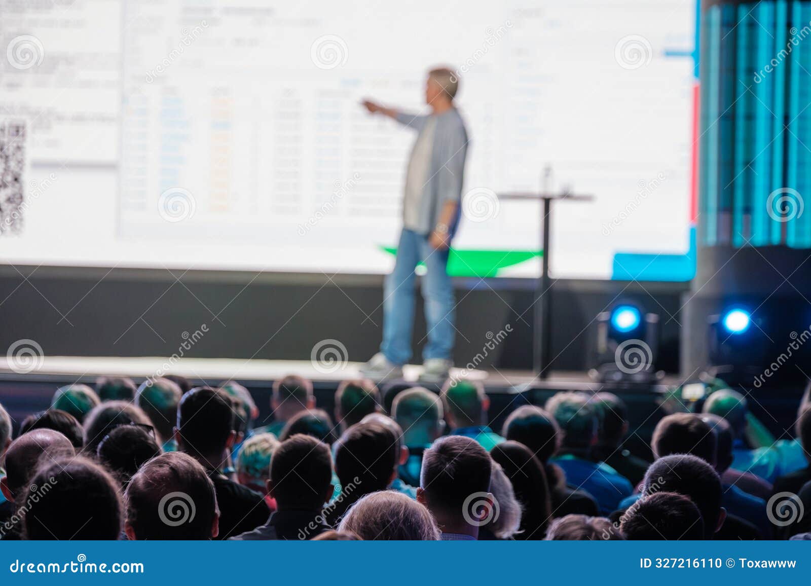 Speaker Presenting To a Large Audience at a Business Conference Stock ...