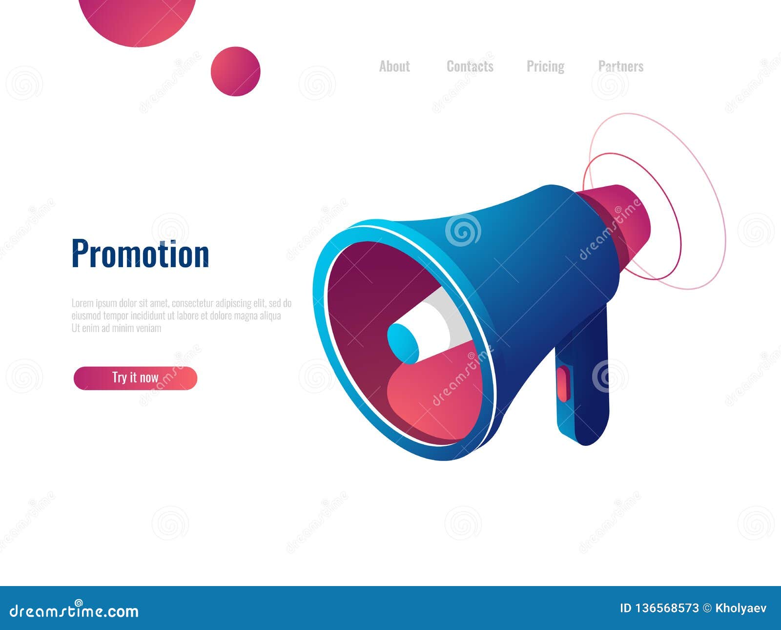 Speaker, Promotion and Advertising, Notification and News Isometric ...