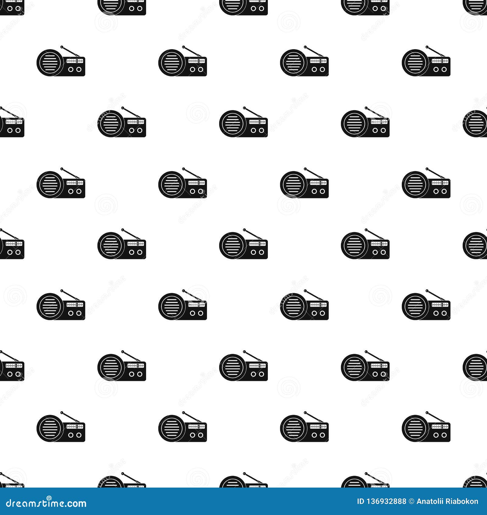 Speaker Radio Pattern Seamless Vector Stock Vector - Illustration of ...