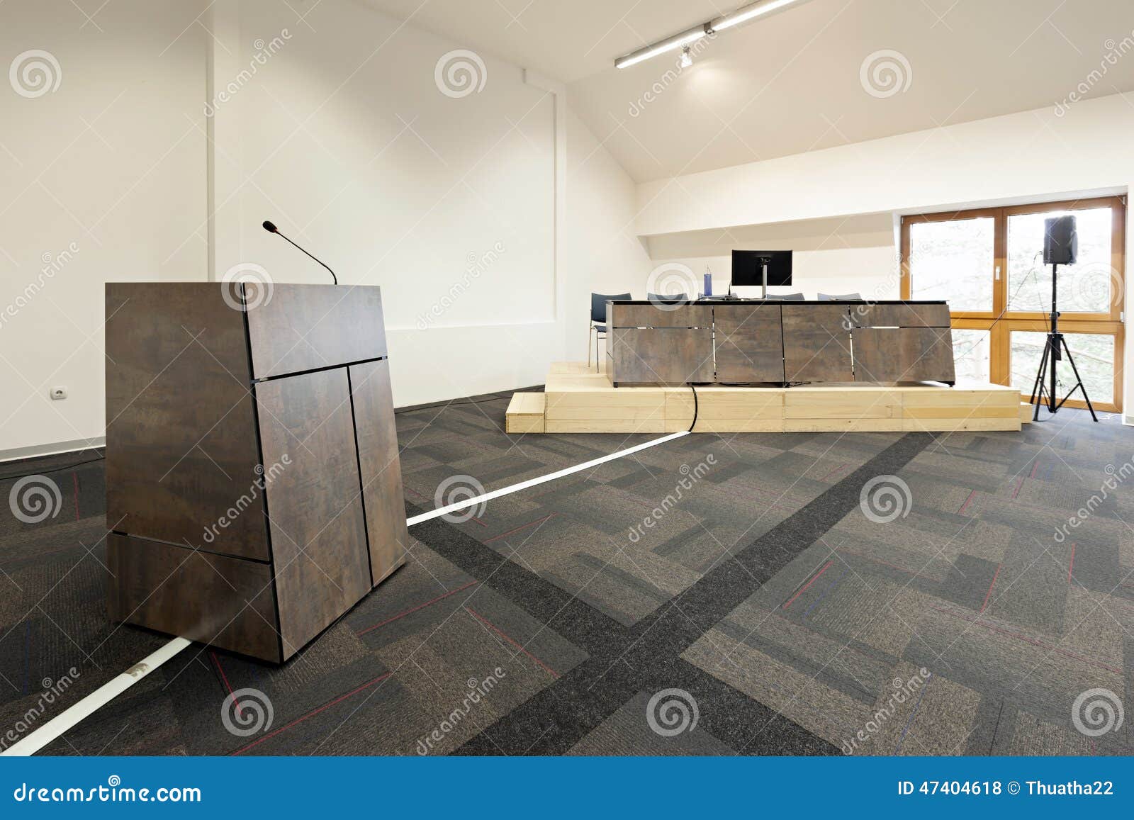 Speaker S Table in Modern Conference Hall Stock Photo - Image of ...