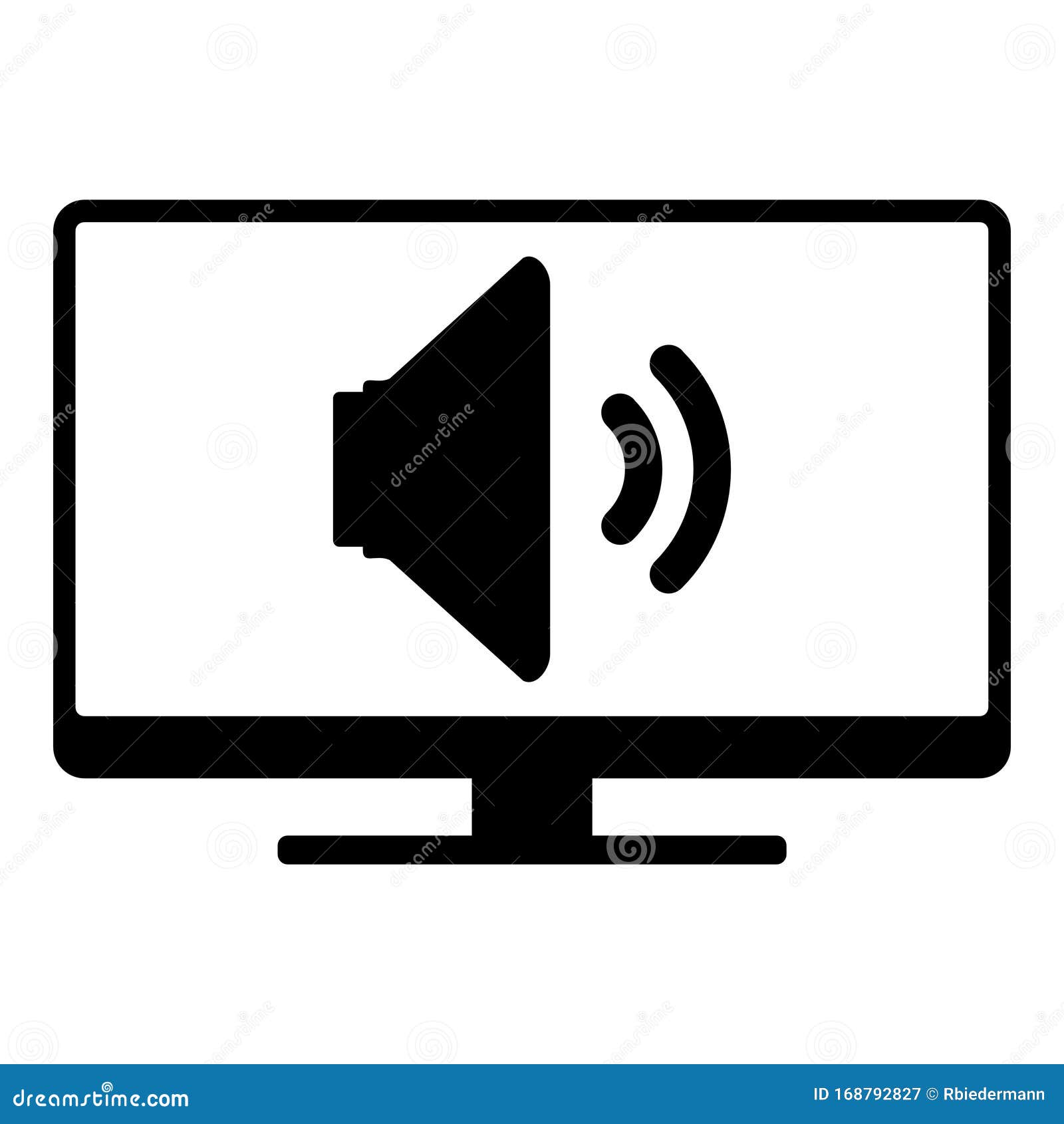 Speaker and screen stock vector. Illustration of sound - 168792827