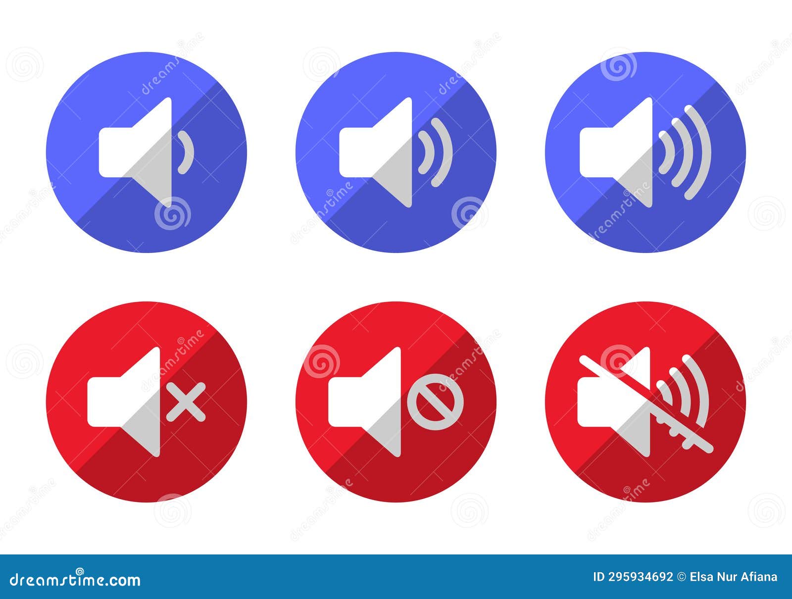 Speaker and Sound Off Icon Vector in Flat Style Stock Vector ...