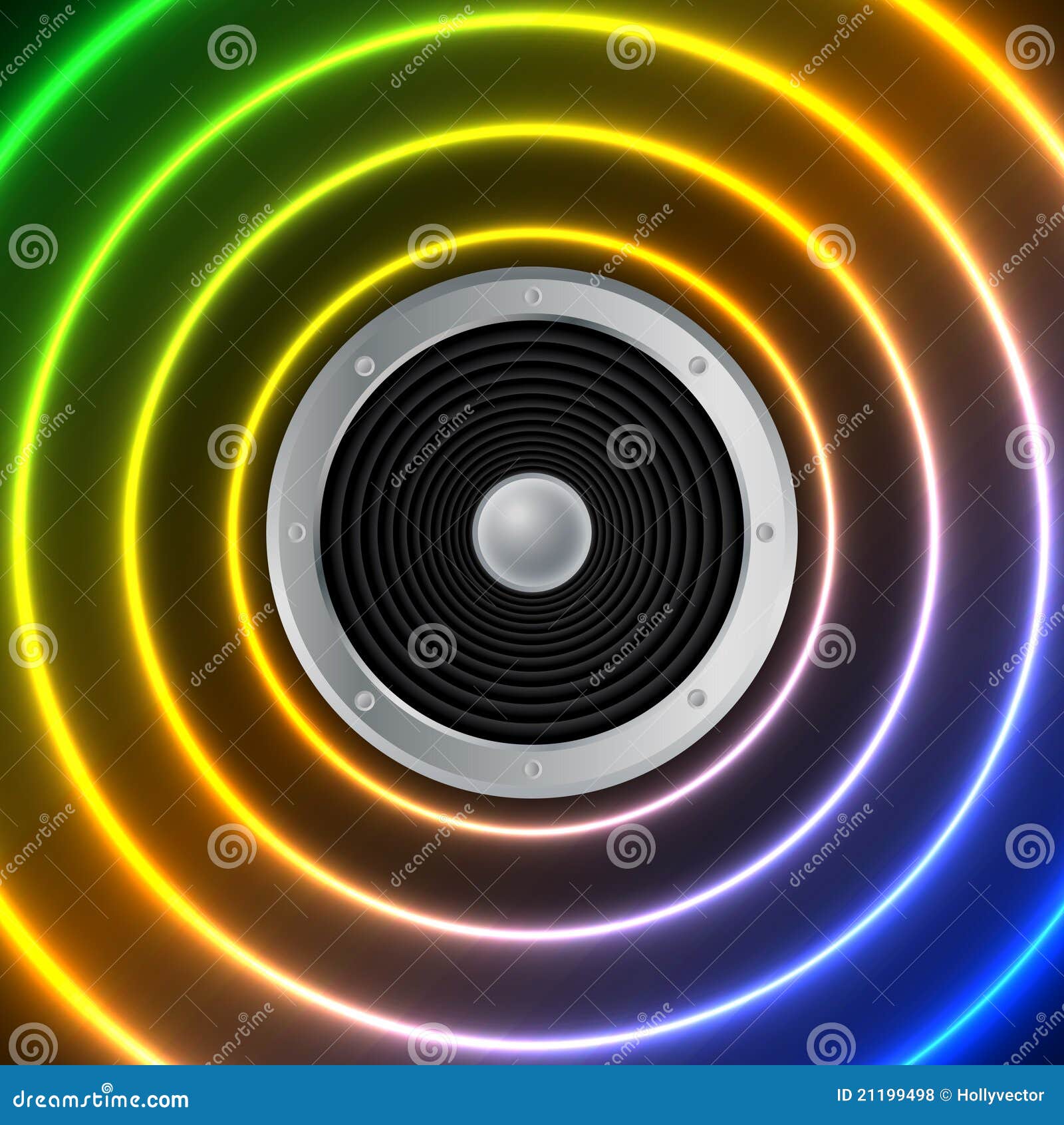 Speaker and sound waves stock illustration. Illustration of party ...