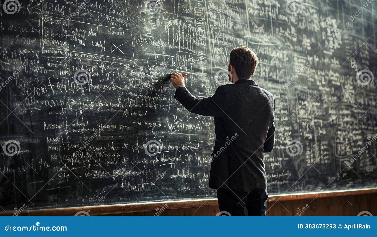 The Speaker Stands at the Blackboard Giving a Lecture Stock ...