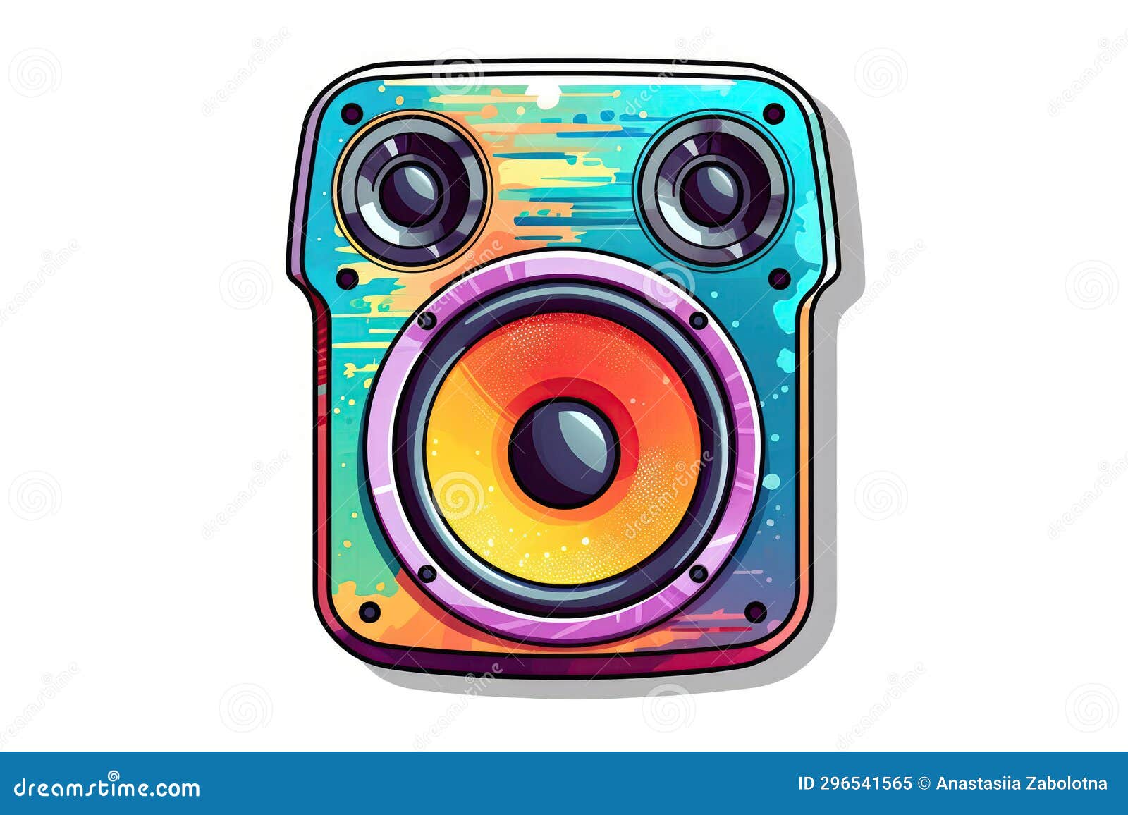 Speaker Sticker on White Background. Generative AI Stock Illustration ...