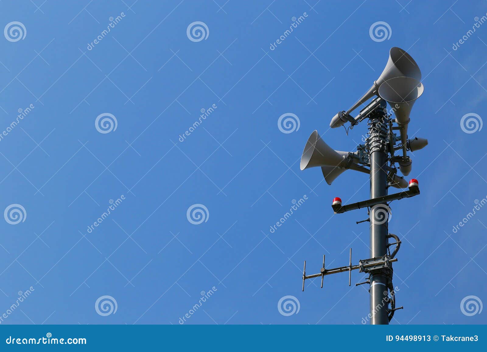 Speaker of Sunny Blue Sky and Outdoor Emergency Broadcasting Stock ...