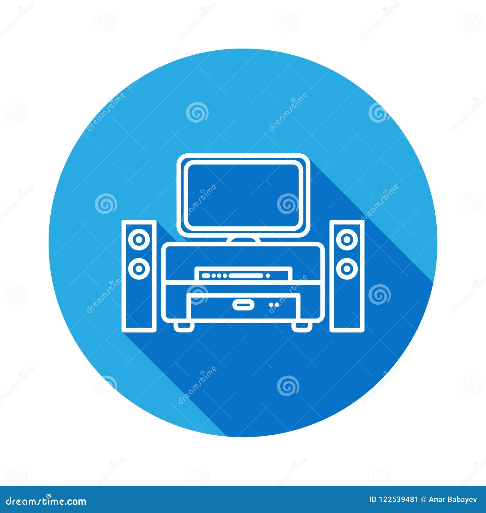 Speaker System and TV Icon with Shadow. Element of Furniture for Mobile ...