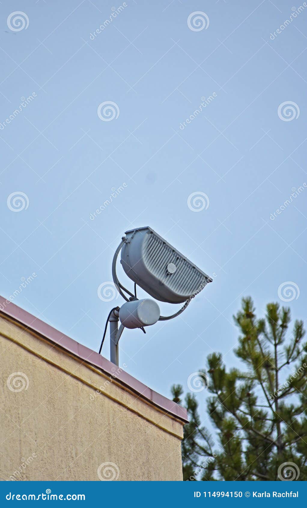 Speaker on top of building stock photo. Image of looking - 114994150