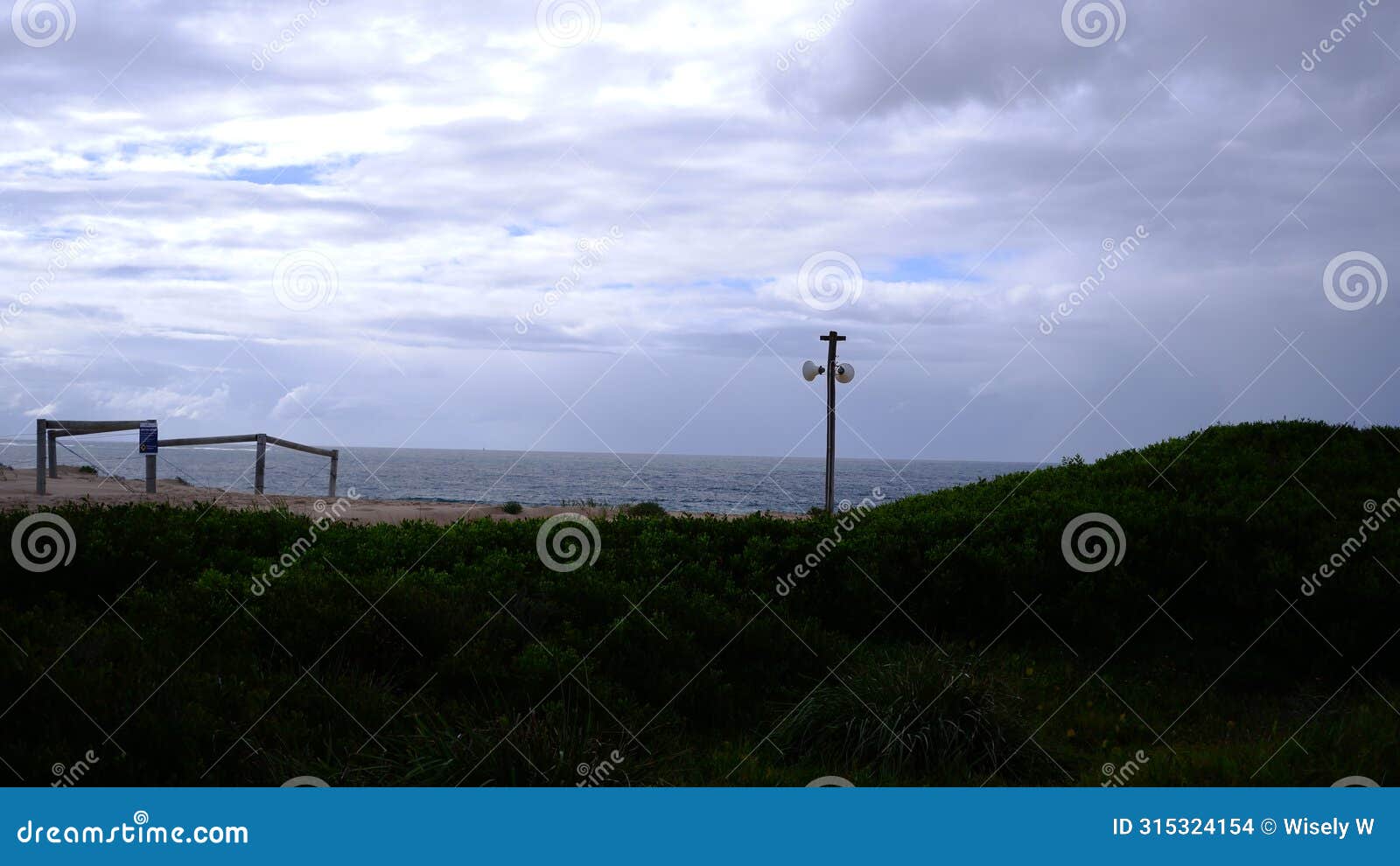 Speaker Tower on the Beach for Tsunami Warning. Stock Photo - Image of ...