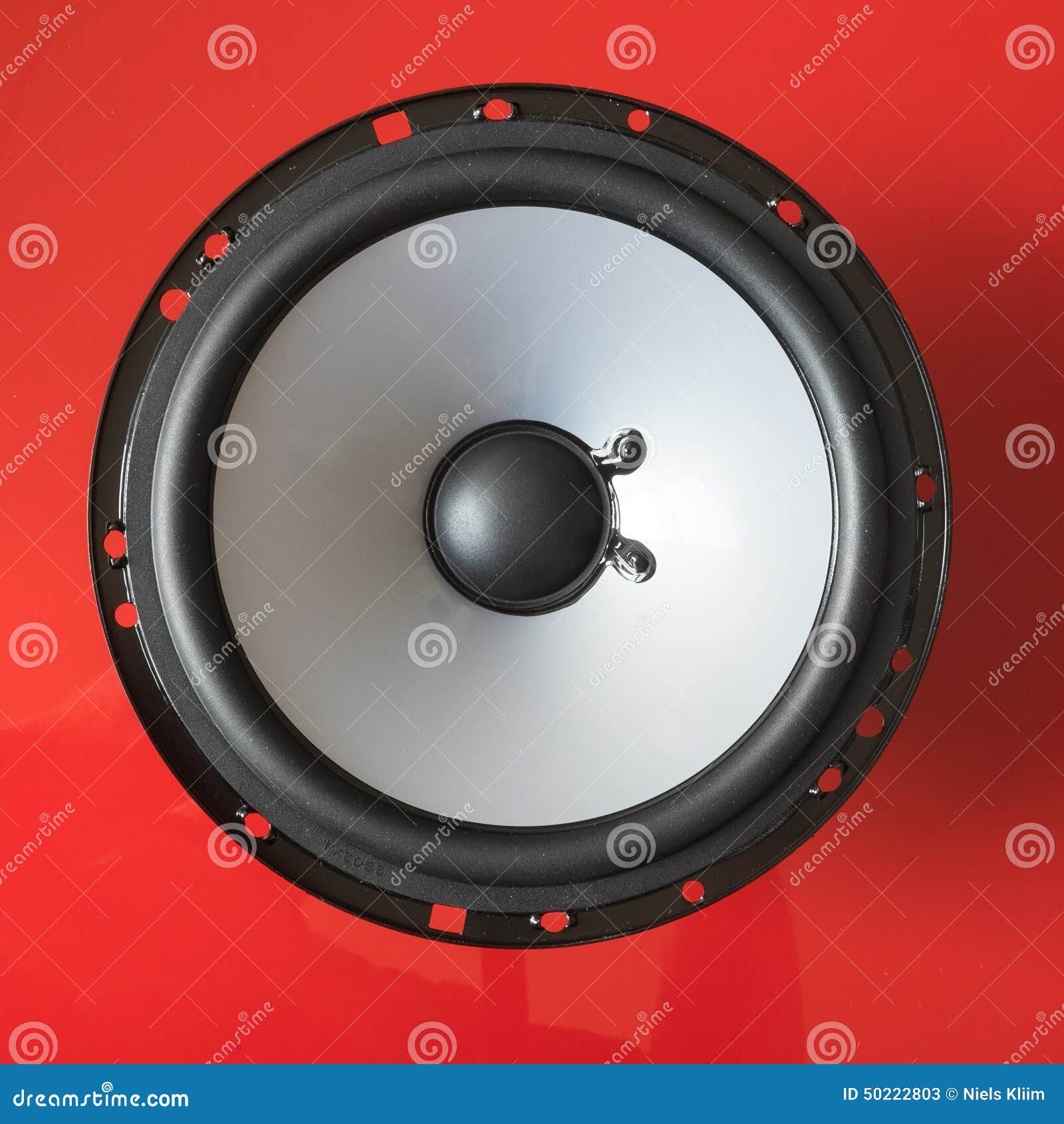 Speaker Unit on Red Background Stock Image - Image of loudspeaker ...