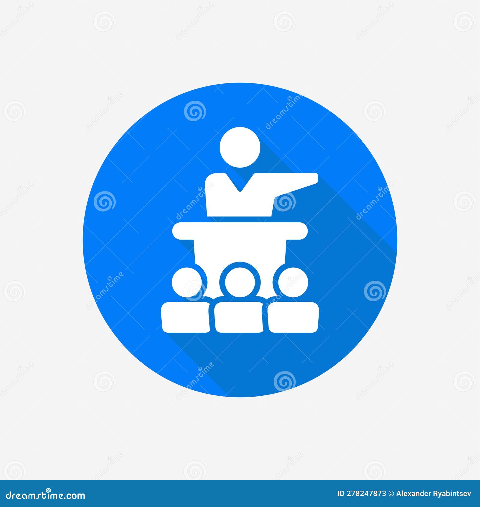 Speaker Vector Icon. Orator Speaking from Tribune for Audience Icon ...