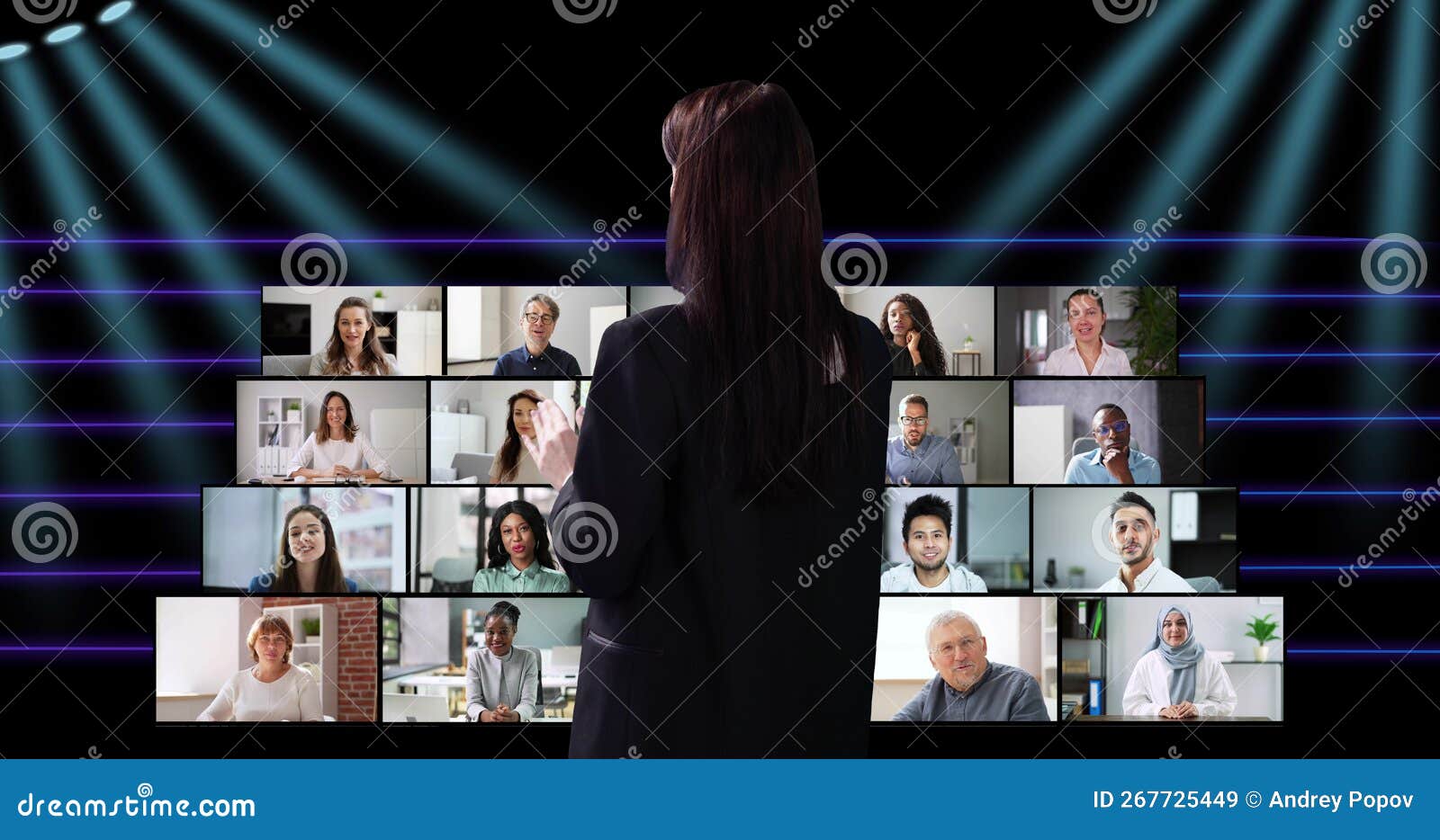 Speaker at Virtual Training Seminar. Training Conference Stock Image ...