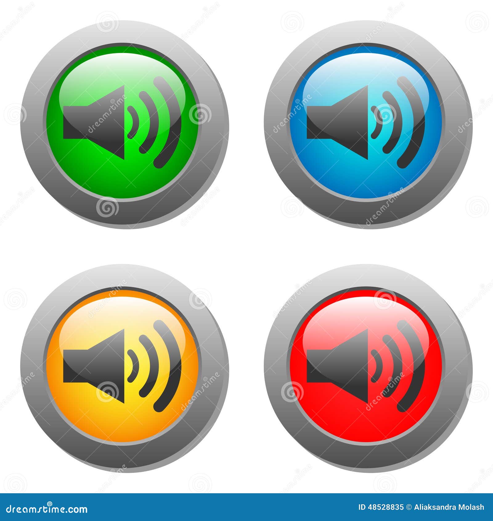 Speaker Volume Icon Set on Glass Buttons Stock Vector - Illustration of ...