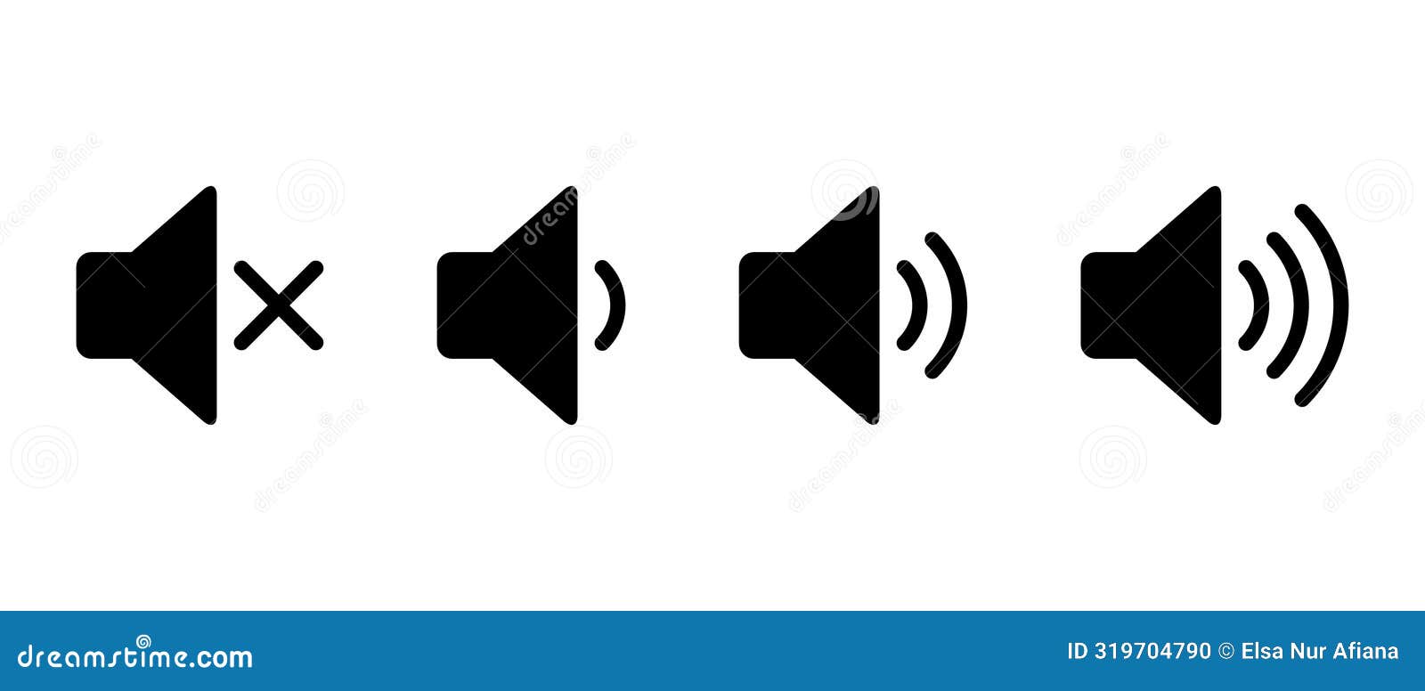 Speaker Volume Level Icon Set in Generic Style. Sound Concept Stock ...