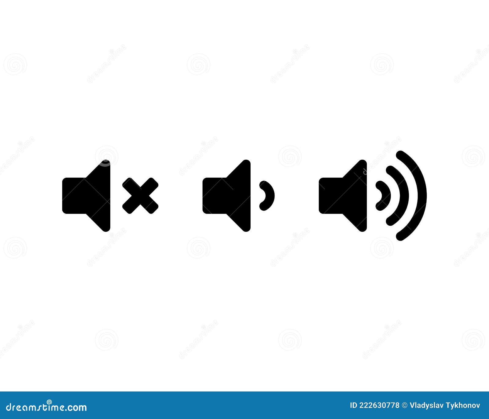 Speaker Volume with Sound Waves Vector Icon. Volume Level Symbol Set ...