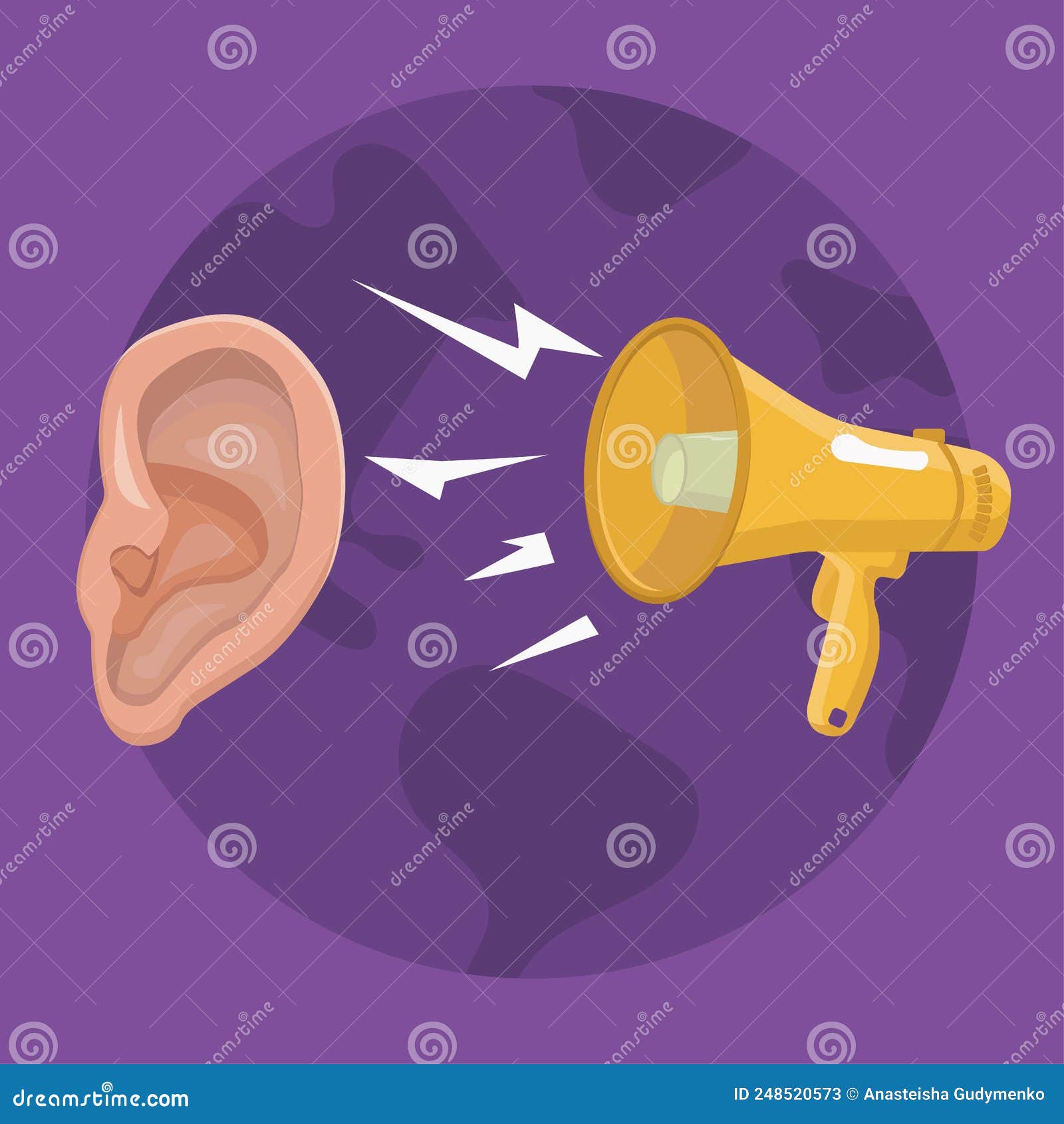 Speakerphone and ear stock illustration. Illustration of graphic ...