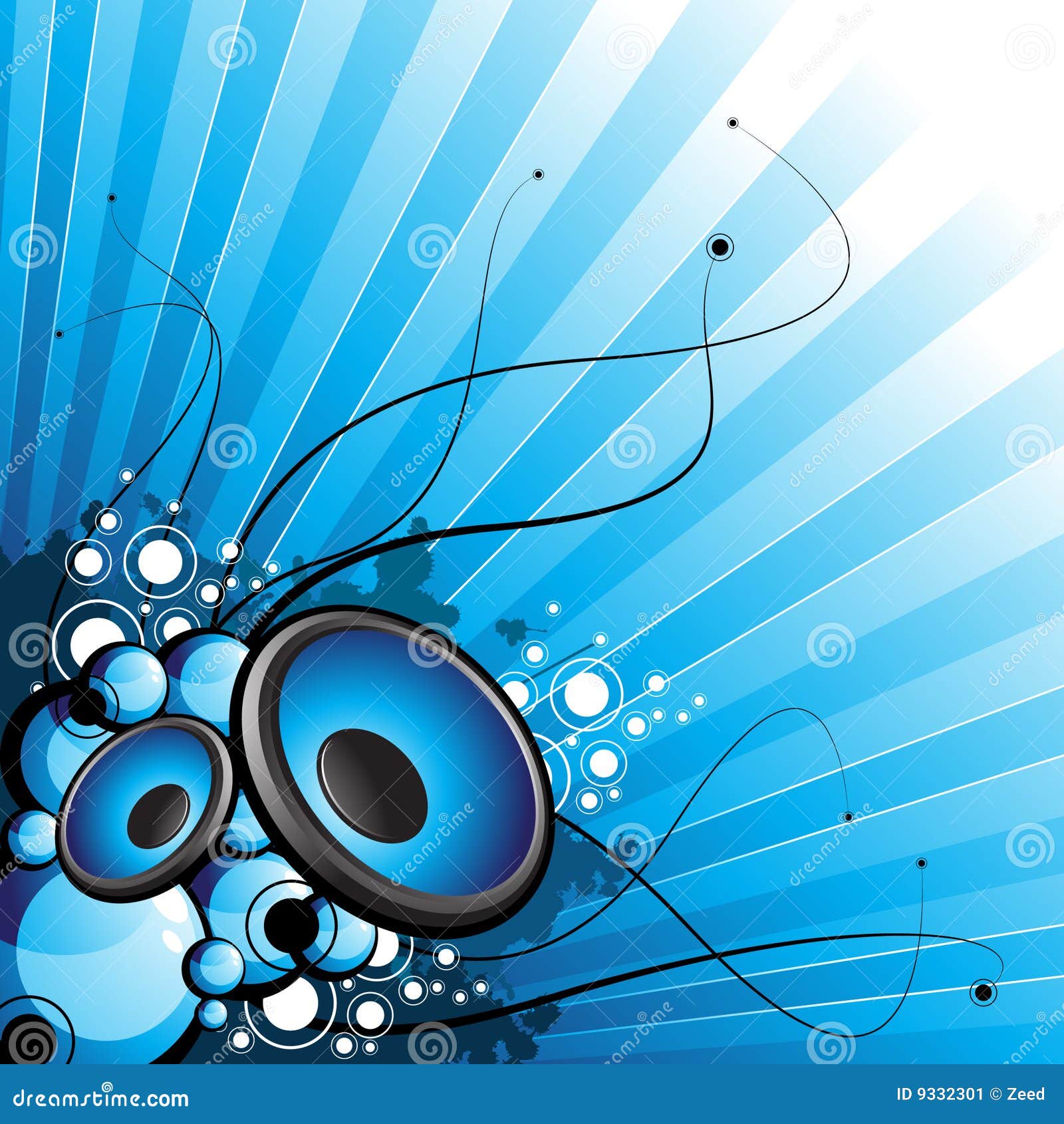 SpeakerRays stock vector. Illustration of curve, graphic - 9332301