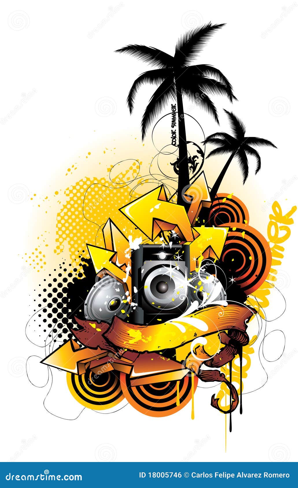 Speakers abstract stock illustration. Illustration of summer - 18005746