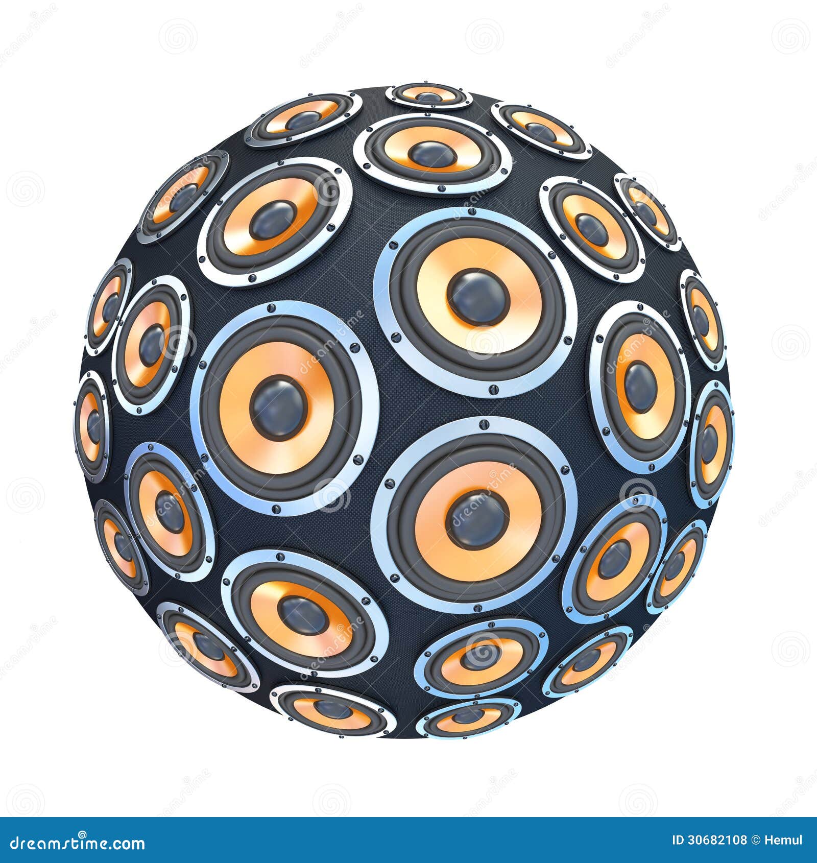 Speakers in Form of Sphere Isolated Stock Illustration - Illustration ...
