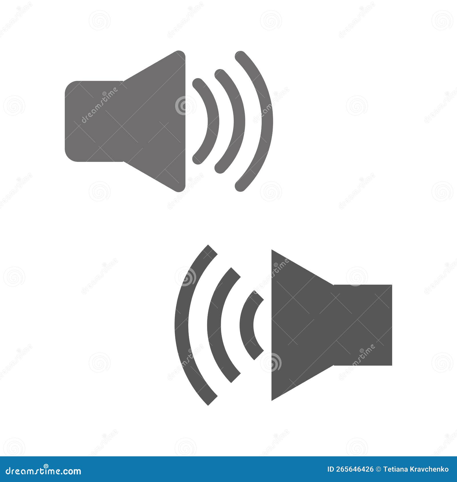 Speakers Icons. Computer Interface. Megaphone Speaker. Vector ...